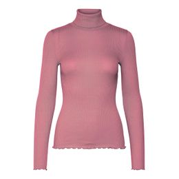 Rollkragenshirt rosemunde "Beatha silk shirt mit Seide", Damen, Gr. XL, rosa (altos&eacute;), Strick, Obermaterial: 55% Seide, 45% Baumwolle, unifarben, figurbetont h&uuml;ftlang, ohne Ausschnitt, Shirts, mit langen &Auml;rmeln, gewellter Saum, Seidenmischung