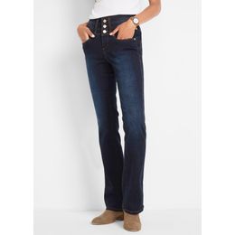bonprix Bootcut High Waist Shaping, blau, Gr.44, Attraktive Shaping-Stretch-Jeans mit breitem Bund, 71% Baumwolle
