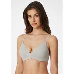 Soft-BH Schiesser "Invisible Soft", Damen, Gr. 80, Cup B, grau (211, grau jasper), Microtouch, Obermaterial: 70% Polyamid, 30% Elasthan, Basic, Basic, BHs Soft-BH, mit seitlichen St&auml;bchen f&uuml;r guten Halt