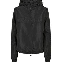 Langmantel Urban Classics "Urban Classics Damen Ladies Recycled Basic Pull Over Jacket", Damen, Gr. S, schwarz, 63% Polyester, 37% Polyester (Recycelt), M&auml;ntel