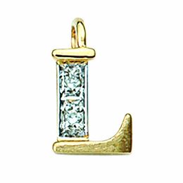 Adelia&acute;s Buchstabenanh&auml;nger ADELIA&acute;S "Buchstabenanh&auml;nger L 585 Gold ( 14K ) mit Diamant ( 0,02 ct )", silber, Schmuckanh&auml;nger, Damen, 0,02 VVS = sehr sehr kleine Einschl&uuml;sse mit Diamant, Gold