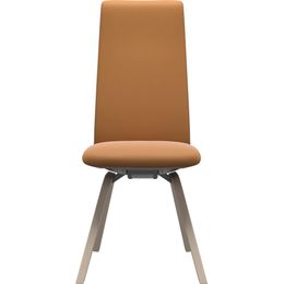 Polsterstuhl stressless "Laurel", braun (new caramel batick, eiche gekalkt), B:49cm H:105cm T:60cm, Leder BATICK: BATICK ist ein leicht korrigiertes, durchgef&auml;rbtes und genarbtes M&ouml;belleder, bei dem die meisten Unebenheiten und Spuren in der Regel entfernt wurden., St&uuml;hle, Polsterstuhl, High Back, Gr&ouml;&szlig;e M, mit schr&auml;ggestellten Beinen in Eiche gekalkt