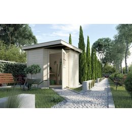 Gartenhaus Weka "229 Gr.1", beige (naturbelassen), Fu&szlig;boden im Gartenhaus, ohne Dacheindeckung, Massivholz, Gartenh&auml;user, Gartenhaus