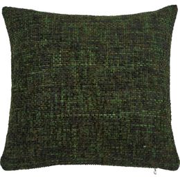 Dekokissen done. "Twist", gr&uuml;n (khaki, meliert), B:45cm H:1cm L:45cm, Polyester, Dekokissen_Sitzkissen_Kissenh&uuml;llen, Geflochtene Optik