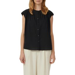 Blusentop s.Oliver, Damen, Gr. 40, schwarz, Web, Obermaterial: 100% Baumwolle, unifarben, regular fit taillenbedeckt, Blusen Blusentop, mit Spitzen Detail