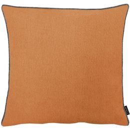 Dekokissen Apelt "Stone", terra, unifarben, B:59cm L:59cm, Leinen, Polyester, Dekokissen_Sitzkissen_Kissenh&uuml;llen, mit Kettelrand