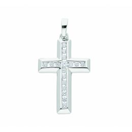 Adelia&acute;s Kettenanh&auml;nger ADELIA&acute;S "Kreuzanh&auml;nger 925 Silber mit Zirkonia &ndash; Silberanh&auml;nger Kreuz", silber, Schmuckanh&auml;nger, Damen, mit Zirkonia, Silber 925 (Sterlingsilber), Kettenanh&auml;nger, Silberanh&auml;nger Kreuz