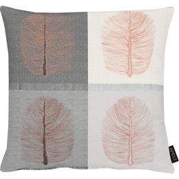 Dekokissen Apelt "Vito" Gr. 1, rot (rot, grau, wei&szlig;, gemustert), B:46cm L:46cm, Polyester, Viskose, Dekokissen_Sitzkissen_Kissenh&uuml;llen, aus Jacquard-Gewebe, Kissenh&uuml;lle ohne F&uuml;llung, 1 St&uuml;ck