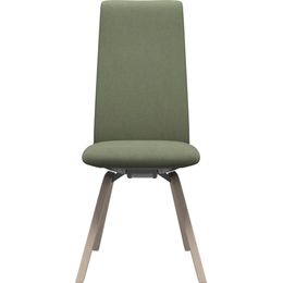 Polsterstuhl stressless "Laurel", gr&uuml;n (gr&uuml;n dinamica, eiche gekalkt), B:49cm H:105cm T:60cm, Microfaser DINAMICA (88% Polyester, 12% Polyurethan), St&uuml;hle, Polsterstuhl, High Back, Gr&ouml;&szlig;e M, mit schr&auml;ggestellten Beinen in Eiche gekalkt
