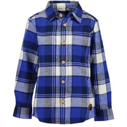 Langarmhemd Blue Seven, Kinder, Gr. 92, N-Gr, blau (ultramarin), Web, Obermaterial: 100% Baumwolle, kariert, regular fit, Hemden