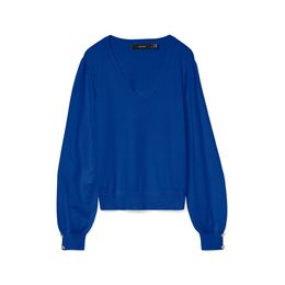 V&eacute;ro Moda V-Ausschnitt-Pullover VERO MODA "VMHOLLYKARIS LS V-NECK PULLOVER GA BOO", Damen, Gr. XS, gold (surf the web detail:with gold buttons), Strick, Obermaterial: 50% Viskose, 28% Polyester, 22% Nylon, unifarben, regular fit normal, V-Ausschnitt, Rippb&uuml;ndchen, Pullover