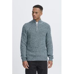 Stehkragenpullover Blend "BHDARIK HALFZIPP", Herren, Gr. XXL, blau (blau shadow), Strick, Obermaterial: 100% Baumwolle, unifarben, regular fit normal, Rippb&uuml;ndchen, Pullover Stehkragenpullover
