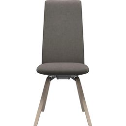 Polsterstuhl stressless "Laurel", grau (mole dinamica, eiche gekalkt), B:49cm H:105cm T:60cm, Microfaser DINAMICA (88% Polyester, 12% Polyurethan), St&uuml;hle, Polsterstuhl, High Back, Gr&ouml;&szlig;e M, mit schr&auml;ggestellten Beinen in Eiche gekalkt