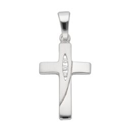 Adelia&acute;s Kettenanh&auml;nger ADELIA&acute;S "Kreuzanh&auml;nger 925 Silber mit Zirkonia &ndash; Silberanh&auml;nger Kreuz", silber, Schmuckanh&auml;nger, Damen, mit Zirkonia, Silber 925 (Sterlingsilber), Kettenanh&auml;nger, Silberanh&auml;nger Kreuz