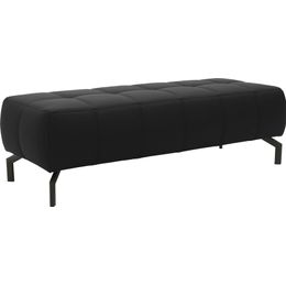 Polsterhocker DOMO collection "Cunelli", schwarz, B:153cm H:45cm T:62cm, Lederlook;100% Polyurethan, Hocker, Polsterhocker, Fu&szlig;h&ouml;he passend f&uuml;r g&auml;ngige Saugroboter