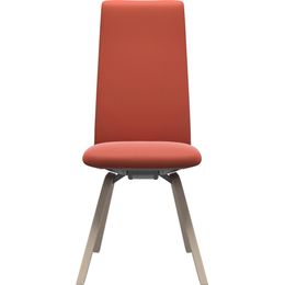 Polsterstuhl stressless "Laurel", beige (henna batick, eiche gekalkt), B:49cm H:105cm T:60cm, Leder BATICK: BATICK ist ein leicht korrigiertes, durchgef&auml;rbtes und genarbtes M&ouml;belleder, bei dem die meisten Unebenheiten und Spuren in der Regel entfernt wurden., St&uuml;hle, Polsterstuhl, High Back, Gr&ouml;&szlig;e M, mit schr&auml;ggestellten Beinen in Eiche gekalkt