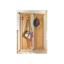 Garderobenpaneel OTTO HOME "Rustic", beige (natur), Garderobenpaneele, Garderobenpaneel, (2 St&uuml;ck), aus massiver Kiefer, mit dekorativen Fr&auml;sungen