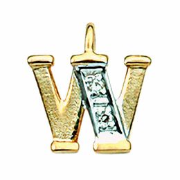Adelia&acute;s Buchstabenanh&auml;nger ADELIA&acute;S "Buchstabenanh&auml;nger W 585 Gold ( 14K ) mit Diamant ( 0,02 ct )", silber, Schmuckanh&auml;nger, Damen, 0,02 VVS = sehr sehr kleine Einschl&uuml;sse mit Diamant, Gold