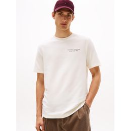 T-Shirt Tommy Hilfiger "PHOTO PRINT GRAPHIC", Herren, Gr. XXL, ivory petal, Single Jersey, Obermaterial: 100% Baumwolle, regular fit normal, Rundhals, Shirts T-Shirt, gro&szlig;er R&uuml;ckenprint, Rundhals, regular fit, Jersey