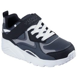 Sneaker Skechers "UNO LITE", M&auml;dchen, Gr. 32, schwarz (grau, schwarz), Lederimitat, Schuhe Sneaker, Freizeitschuh mit Memory Foam, Gr&ouml;&szlig;enschablone zum Download