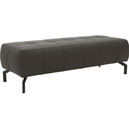 Polsterhocker DOMO collection "Cunelli", grau, B:153cm H:45cm T:62cm, Lederlook;100% Polyurethan, Hocker, Polsterhocker, Fu&szlig;h&ouml;he passend f&uuml;r g&auml;ngige Saugroboter