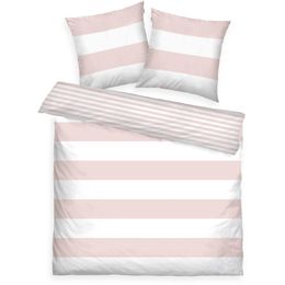 Wendebettw&auml;sche Tom Tailor HOME "SIENA in Gr. 135x200cm, 155x220cm oder 200x220cm", rosa (light rose), B/L: 200cm x 220cm, 1 Stk., 2 Stk., Renforc&eacute;, B/L: 80cm x 80cm & 80cm x 80cm, 3 Stk., Renforc&eacute;, Obermaterial: 100% Baumwolle, Bettw&auml;sche, Wendebettw&auml;sche, gestreifte Bettw&auml;sche aus Baumwolle, Bettw&auml;sche mit Wendeoptik