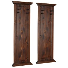 Garderobenpaneel OTTO HOME "Rustic", braun (dunkelbraun), Garderobenpaneele, Garderobenpaneel, (2 St&uuml;ck), aus massiver Kiefer, mit dekorativen Fr&auml;sungen