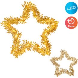 N&auml;ve N&Auml;VE LED Dekoobjekt "LED Deko Stern", gold (goldfarben), 1, &Oslash; 50cm, 1 Stk., Leuchten, gold,warmwei&szlig;, incl. Timer (6on/18off), &Oslash; 50 cm, Weihnachtsdeko
