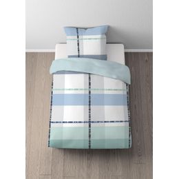Wendebettw&auml;sche "0270746", blau (eisblau), B/L: 135cm x 200cm, 1 Stk., 1 Stk., Polyester, B/L: 80cm x 80cm, 2 Stk., Polyester, Obermaterial: 100% Polyester, CASTELL - MARKENBETTW&Auml;SCHE, Bettw&auml;sche, Wendebettw&auml;sche, Cooling-Effekt - f&ouml;rdert Luftzirkulation, pflegeleicht, Rei&szlig;verschluss