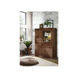Vitrine Sheesham 109x40x145 rot-braun gebeizt TORONTO #109