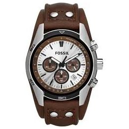 Chronograph Fossil "COACHMAN", braun, Armbanduhren, Herren, Chronograph, Quarzuhr, Armbanduhr, Herrenuhr, Stoppfunktion, Datum, Lederarmband
