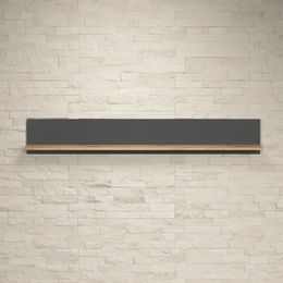 Wandboard Home Affaire "Estepona", anthrazit mit eiche, B:167cm H:25cm T:18cm, FSC-zertifizierter Holzwerkstoff, Regale, Wandboard, Gro&szlig;z&uuml;gige Ablagefl&auml;che