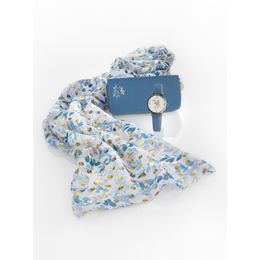 WITT Damen 3-tlg. Schal + Uhr + Geldb&ouml;rse, bleu, Gr&ouml;&szlig;e 0