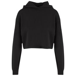 Kapuzenpullover Urban Classics "Urban Classics Damen Ladies Oversized Cropped Light Terry Hoodie", Damen, Gr. L, schwarz, 35% Baumwolle, 35% Baumwolle (Bio), 30% Polyester, unifarben, normal, ohne Ausschnitt, Pullover Kapuzenpullover