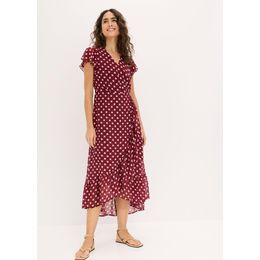 bonprix Chiffonkleid mit Volants, rot, Gr.36, Modernes Kleid mit Volant