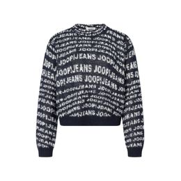 JOOP! Strickpullover JOOP JEANS "Kalissa", Damen, Gr. L, blau (open blau), Strick, Obermaterial: 60% Polyester, 30% Nylon, 10% Wolle, gemustert, mehrfarbig, regular fit normal, Rundhals, eingesetzt Rippstrickb&uuml;ndchen, Pullover Strickpullover, Mit Rundhalsausschnitt