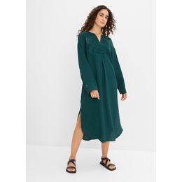 bonprix Leichtes Kaftan-Kleid mit Verzierung, gr&uuml;n, Gr.50, Leichtes Kaftan-Kleid mit dekorativer Verzierung