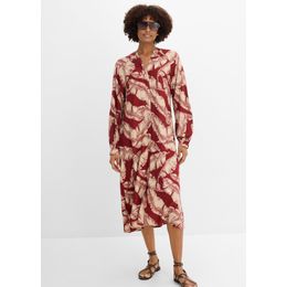 bonprix Kaftan-Kleid aus flie&szlig;ender Viskose, rot, Gr.48, modisches Kaftan-Kleid aus flie&szlig;ender Viskose