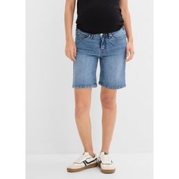 bonprix 2-in-1 Umstandsbermudashorts f&uuml;r die Schwangerschaft und danach, blau, Gr.36, Unterbauch-Umstandsshorts, 82% Baumwolle (organic)