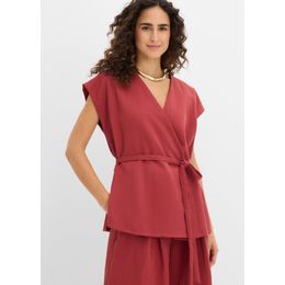 bonprix Westentop mit G&uuml;rtel aus Viskose-Mix, rot, Gr.54, Westentop mit G&uuml;rtel aus softem Viskose-Mix, aus Viskose