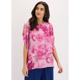 bonprix Zipfelbluse im Lagen-Look, rosa, Gr.54, Modern und kaschierende Bluse im Lagen-Look mit einem asymmetrischem Zipfelsaum