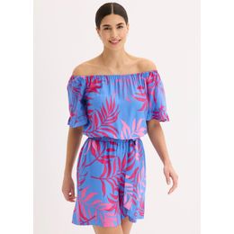 bonprix Jumpsuit mit Carmenausschnitt, blau, Gr.50, Stylischer Jumpsuit mit toller Passform