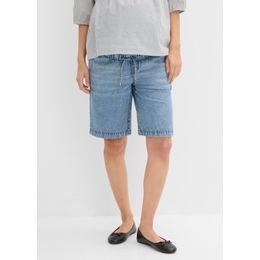 bonprix Lockere Umstandsbermuda- Shorts, blau, Gr.34, Bequeme Denim-Shorts f&uuml;r die Schwangerschaft, 80% Baumwolle