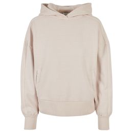 Kapuzensweatshirt Urban Classics "Urban Classics Damen Ladies Heavy Terry Garment Dye Hoody", Damen, Gr. L, beige (pink), 100% Baumwolle, Sweatshirts