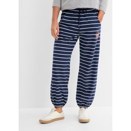 bonprix Sweathose aus Baumwoll-Mix, blau, Gr.36/38 (S), Bequeme Sweathose mit einer Weitenregulierung am Bund, 60% Baumwolle