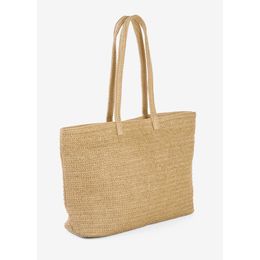 bonprix Shopper in Strohoptik, beige, Gr.35x40 cm, Vielseitig kombinierbarer Shopper in Strohoptik, perfekt f&uuml;r den Sommer., aus Stroh/Strohoptik