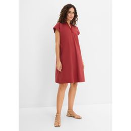 bonprix Minikleid, rot, Gr.48, Minikleid mit Spitzendetail, 72% Baumwolle