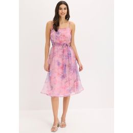 bonprix Midikleid aus zartem T&uuml;ll mit Bindeband, wei&szlig;, Gr.52, Romantisch und feminin: Tr&auml;gerkleid in Midi-L&auml;nge aus zartem T&uuml;ll mit Bindeband und verstellbaren Tr&auml;gern