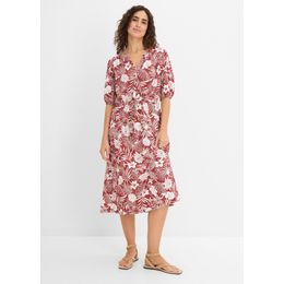 bonprix Jerseykleid aus softem Viskose-Mix, rot, Gr.36/38 (S), Lockeres Jerseykleid im Blumendruck, aus Viskose