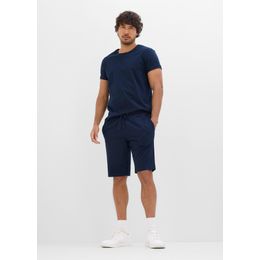 bonprix Muskelshirt T-Shirt 2x kurze Hose (4-tlg.Set) aus reiner Baumwolle, blau, Gr.52/54 (L), L&auml;ssiges 4-teiliges Set aus einem bequemem Regular Fit Shirt, 1 &auml;rmellosem Top und 2 sportlichen Bermuda-Jogpants, aus 100% Baumwolle
